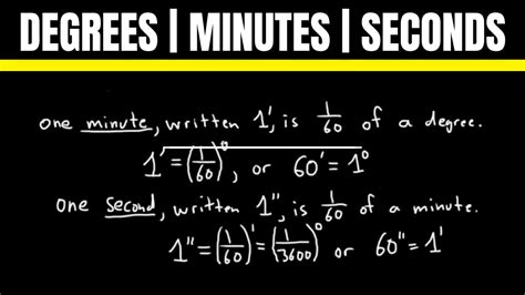 degrees minutes and seconds in trigonometry youtube