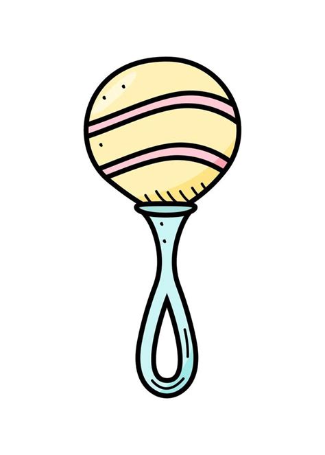 estilo de dibujo de dibujos animados de sonajero de bebé ilustración