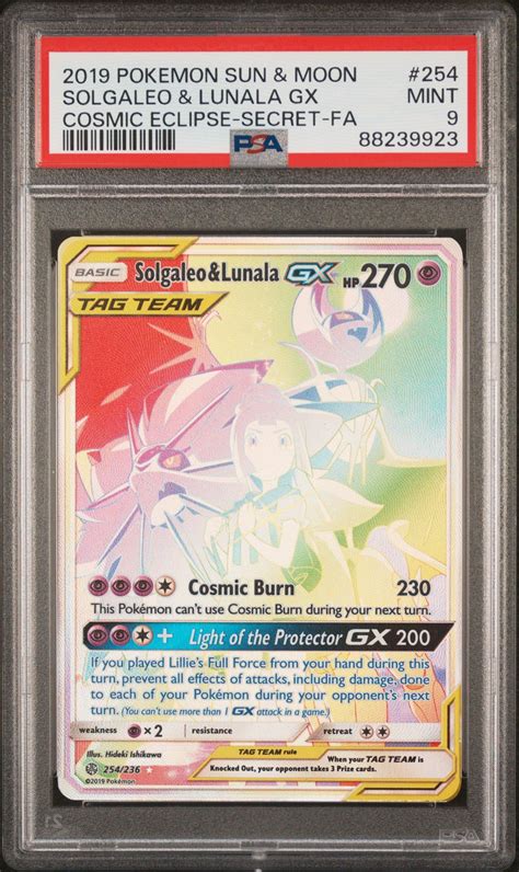 2019 Pokemon Sun Moon Cosmic Eclipse 254 Full Art Solgaleo Lunala