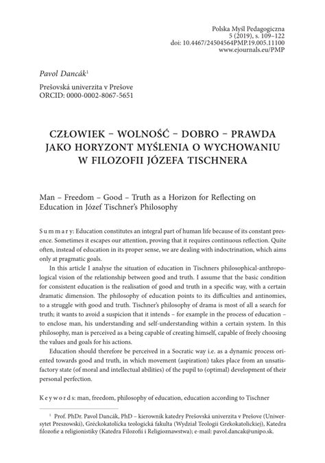 PDF Człowiek wolność dobro prawda jako horyzont myślenia o