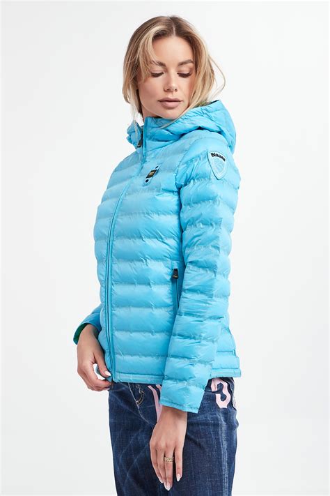 Kurtka damska pikowana BLAUER Błękitny Slim BLDC02013 957 Sklep Velpa pl