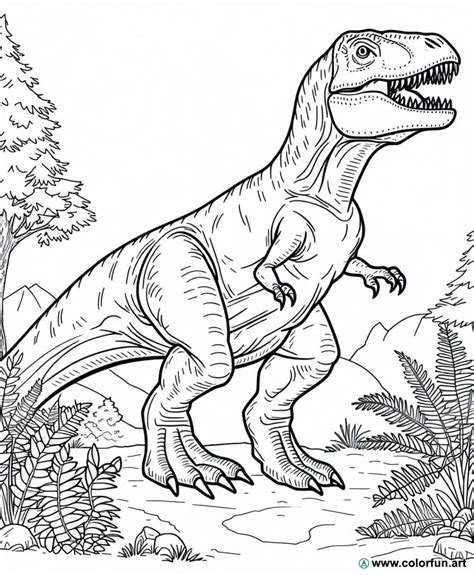 Coloriage du dinosaure T Rex à Télécharger ou à Imprimer gratuitement