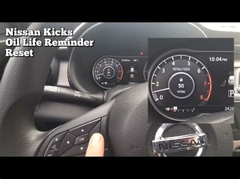 Nissan Kicks Oil Life Reminder Reset Maintenance Oil Change Light