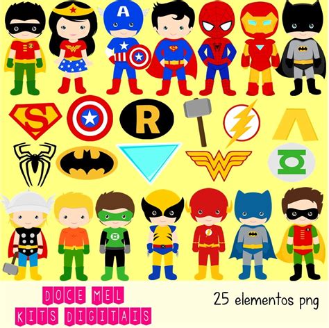 Kit Digital Super Heróis 1 Elo7 Produtos Especiais