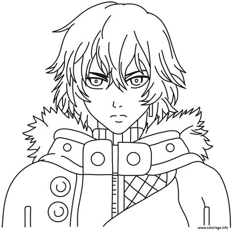 Coloriage Ayato Kirishima Dessin Tokyo Ghoul à imprimer