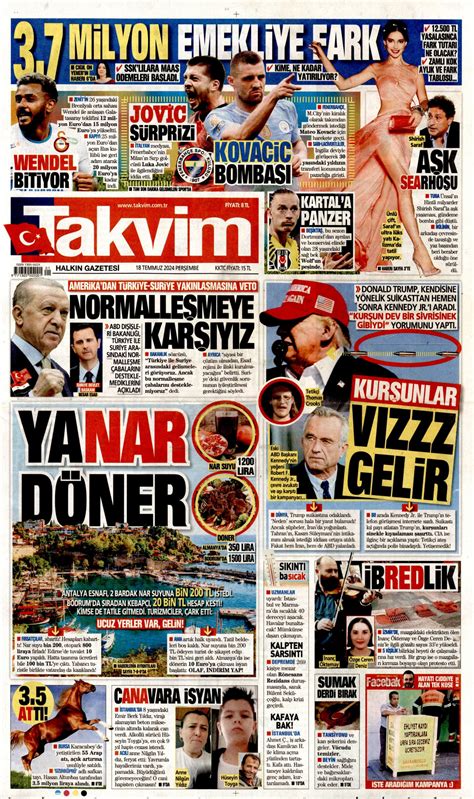 Takvim Gazetesi Takvim Manşet Oku Haberler 18 Temmuz 2024