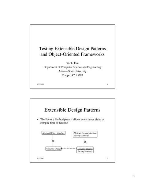 testing extensible design patterns and object oriented frameworks cse 565 docsity