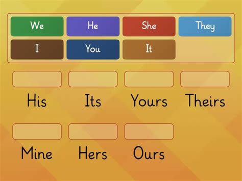 Possessive Pronouns Match Up