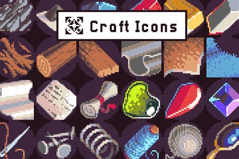 Icons For Crafting Pixel Art Pack By Free Game Assets GUI Sprite