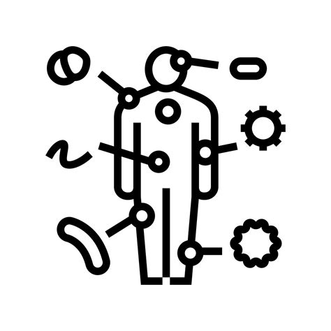Autoimmune Disease Line Icon Vector Illustration 10326423 Vector Art At