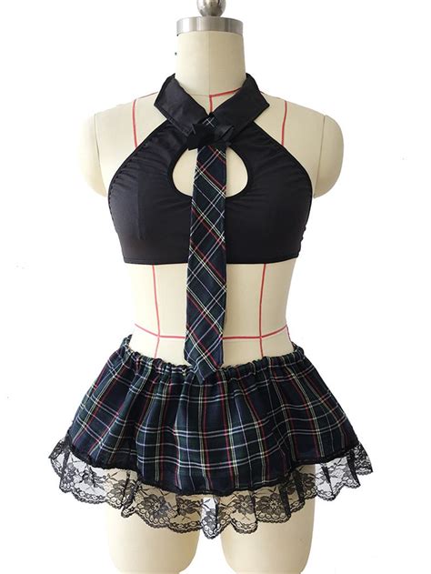 Pack Babydoll Disfraz Sexy Colegiala Xl Estudiante En