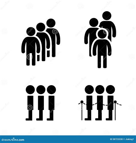 Symbole De File D Attente Dans Le Style Plat Illustration De Vecteur