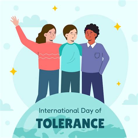 Día internacional plano para la ilustración de la tolerancia Vector