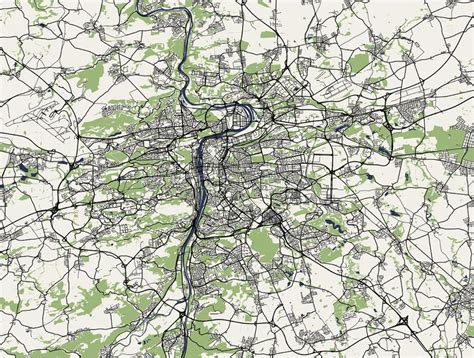 Mapa De La Ciudad De Praga República Checa Ilustración del Vector