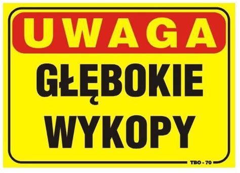 Tabliczka 35 25Cm Uwaga Głębokie Wykopy unimet Sklep EMPIK