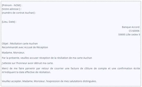 Modele Lettre Resiliation Carte Bancaire Moseia