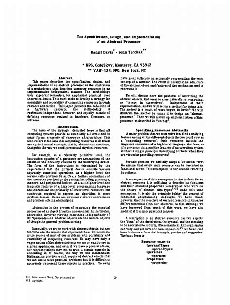 the specification design and implementation of an abstract processor ieee conference