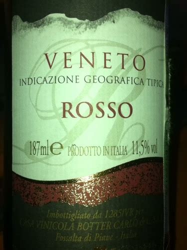 2017 Botter Veneto Rosso Vivino United States