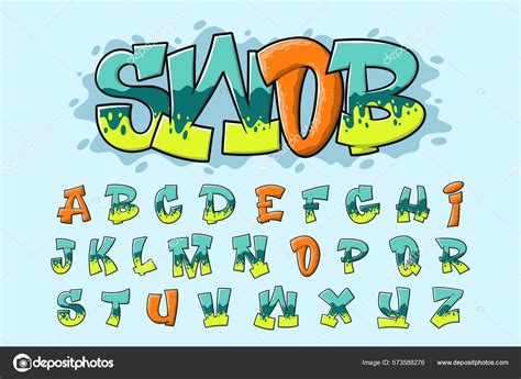 Urban Street Alphabet Graffiti Text Vector Letters 13373946 Vector Art
