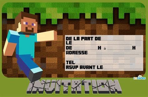 Invitation Anniversaire Minecraft T L Charger Et Imprimer