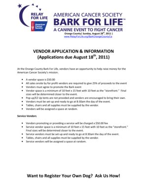 Fillable Online Relay Acsevents Big Bark Vendor Packet Relay For Life