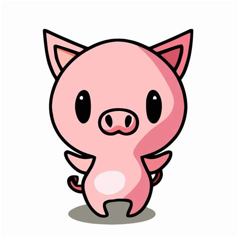 ilustración de cerdo lindo cerdo kawaii chibi estilo de dibujo