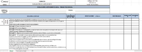 Modelo de formato para la evaluación general de riesgos Actualizado