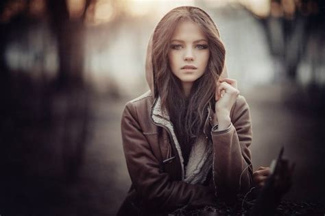 Women Model Portrait Long Hair Brunette Photography Jacket
