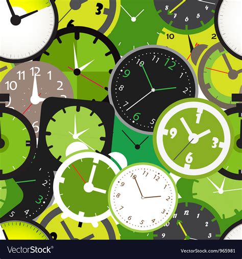 Seamless Pattern Of Different Clocks Royalty Free Vector