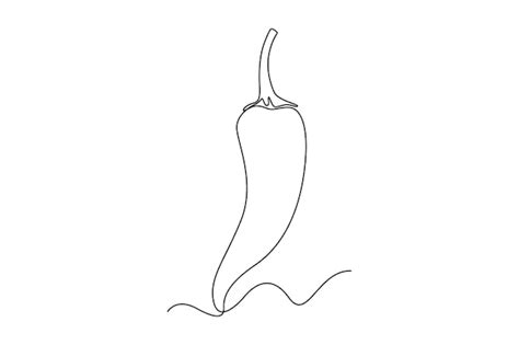 Dibujo de una sola línea chili vegetal concepto dibujo de línea