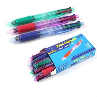 Kit 12 peças Caneta Esferográfica Multicolor Multifuncional 4 In1