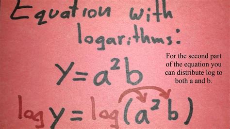 logarithms taking adding logarithms with equations youtube