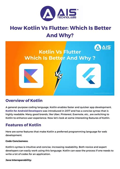 PPT How Kotlin Vs Flutter Which Is Better And Why PowerPoint