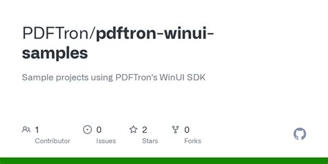 github pdftron pdftron winui samples sample projects using pdftron s winui sdk