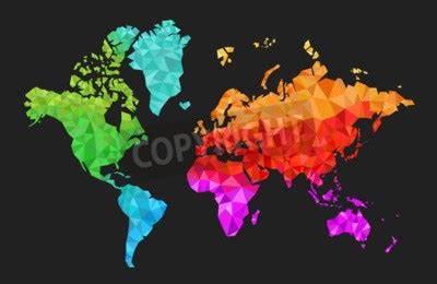 Mapa Do Mundo Geom Trico Os Continentes Feitos De Tri Ngulos