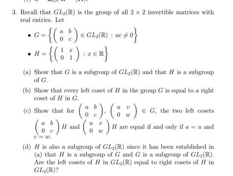 solved 3 recall that gl2 r is the group of all 2 x 2