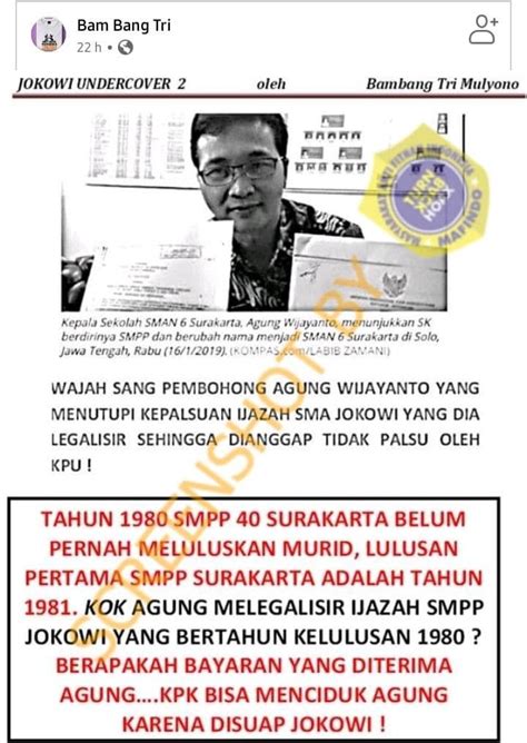 Beredar Kabar Ijazah SMA Jokowi Palsu Begini Faktanya