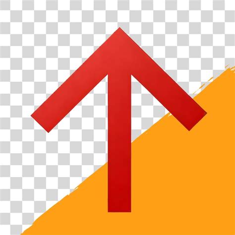 Símbolo de flecha roja 3d hacia arriba en fondo transparente diseño png
