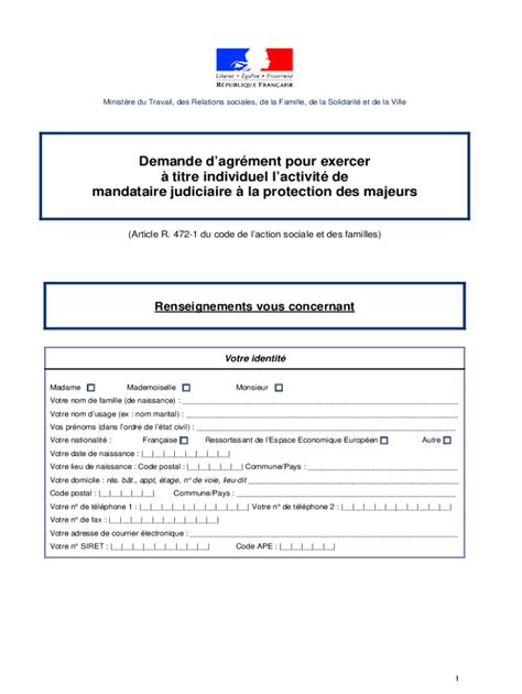 Fillable Online Ministre Du Travail Des Relations Sociales De La