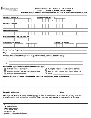 Fillable Online FLORIDA MEDICAID PRIOR AUTHORIZATION Fax Email Print