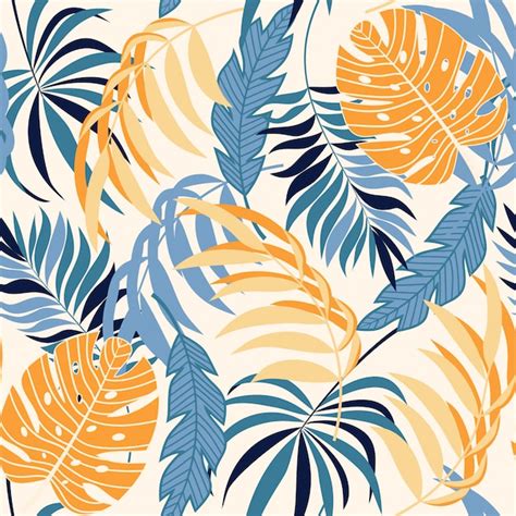 Premium Vector Abstract Tropical Seamless Pattern