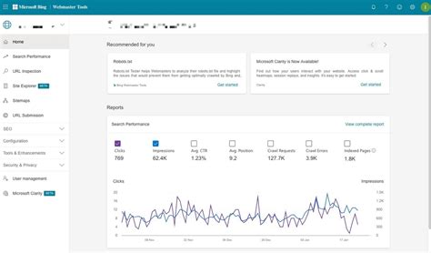 Guide To Bing Webmaster Tools Update Impression