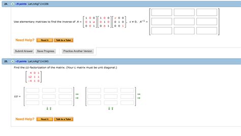 solved use elementary matrices to find the inverse of a [1