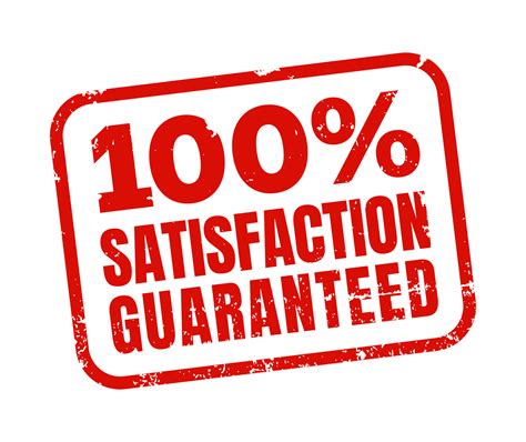100 Percent Satisfaction Guaranteed In Grunge Red Frame Rubber Stamp