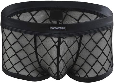 Yeahdor Boxer Sexy Homme Transparent Caleçon Short Résille sous