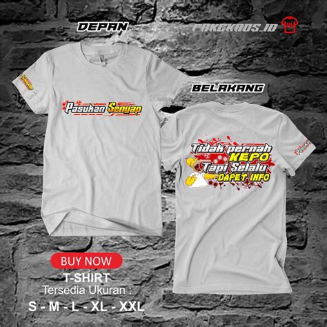 Jual Kaos PASUKAN SENYAP Tebal Bahan Combed 24s Shopee Indonesia