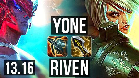 YONE Vs RIVEN TOP 67 Winrate 7 Solo Kills 9 1 0 Godlike NA