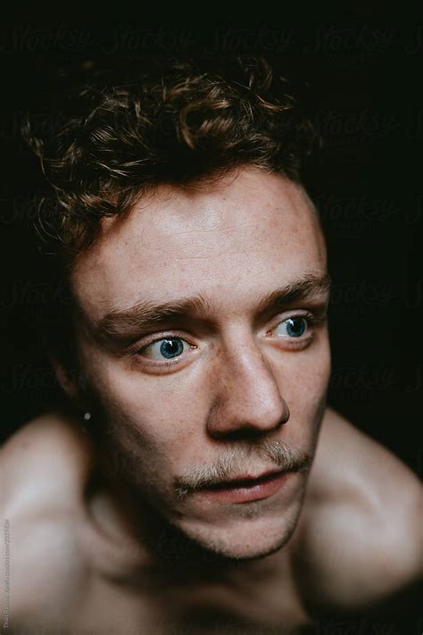 Closeup Portrait Of A Handsome Naked Man Del Colaborador De Stocksy