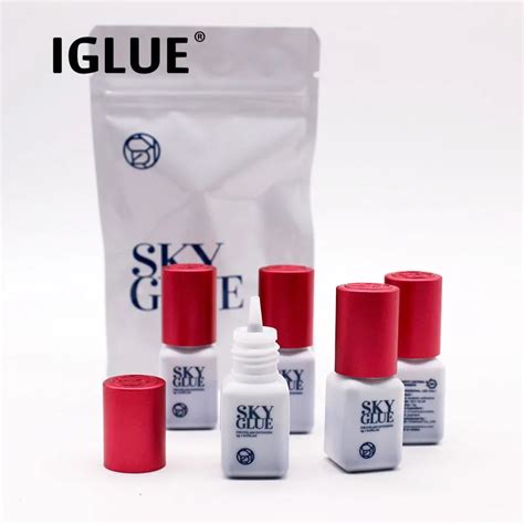 5 Bottles Sky Glue S Plus 1s Fast Dry Black Original Korea Eyelash