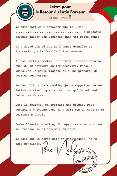Imprimez La Lettre D Arriv E Du Lutin Farceur Les Id Es Du Samedi En